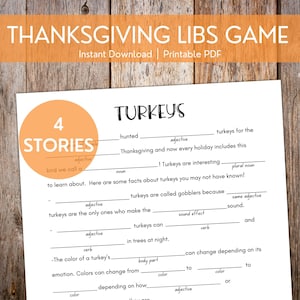 Family Thanksgiving Libs Printable Games | Funny Fill in the Blank Word ...