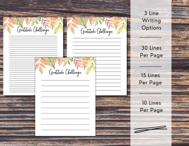 30 Day Gratitude Challenge Printable | Monthly Challenge Tracker ...