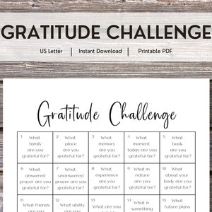 30 Day Gratitude Challenge Printable Monthly Challenge - Etsy