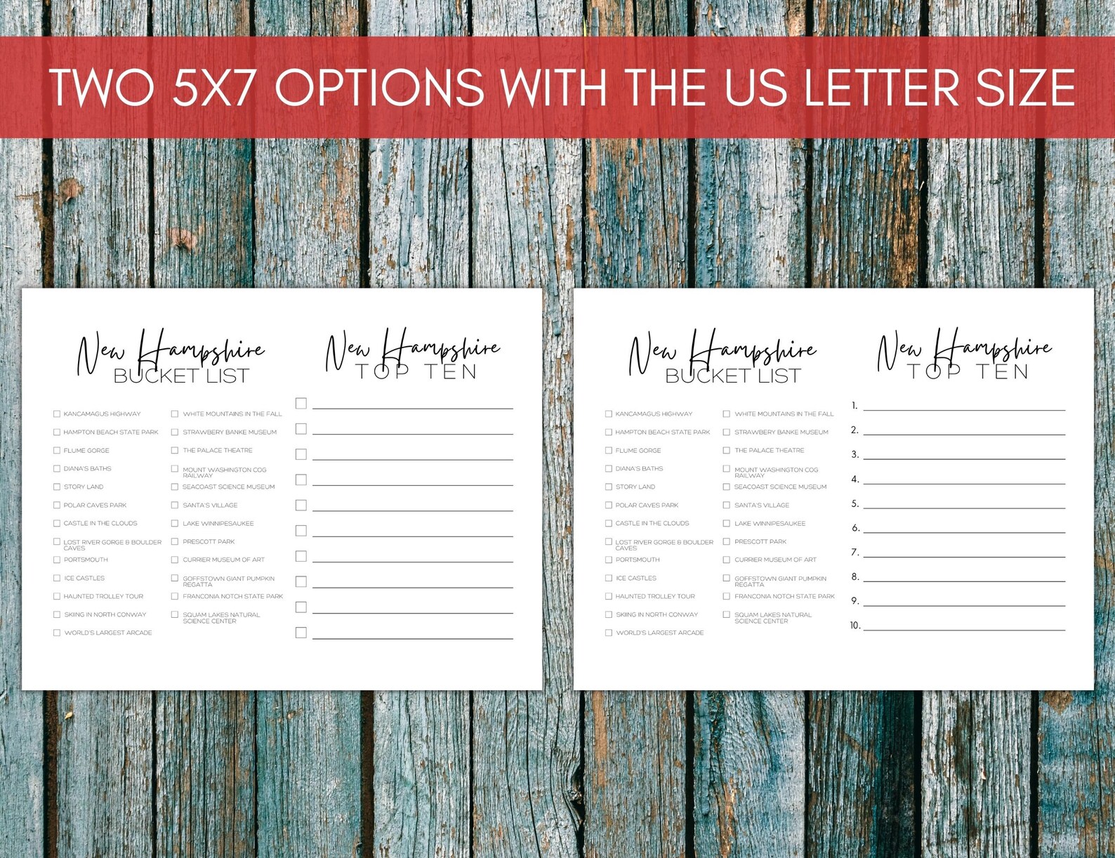 New Hampshire Bucket List Printable | America's 50 States Travel ...