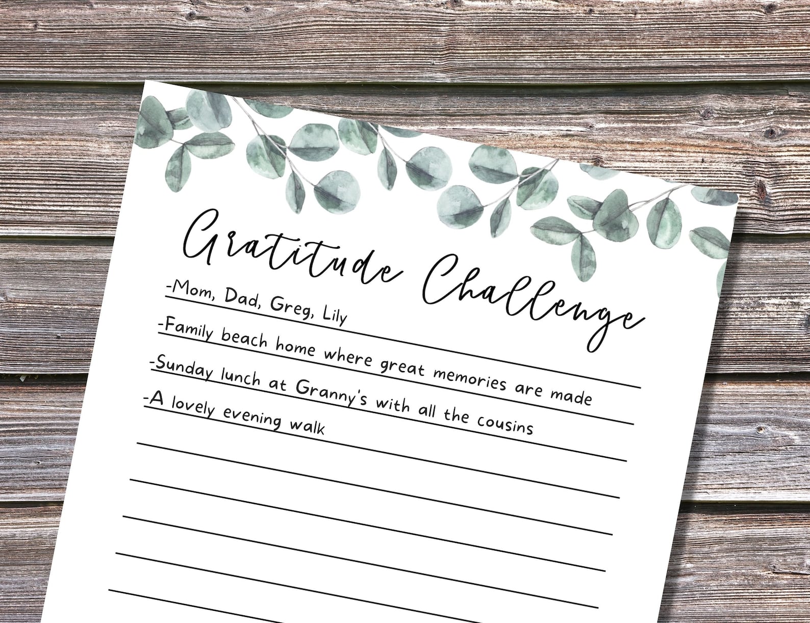 30 Day Gratitude Challenge Printable | Monthly Challenge Tracker ...