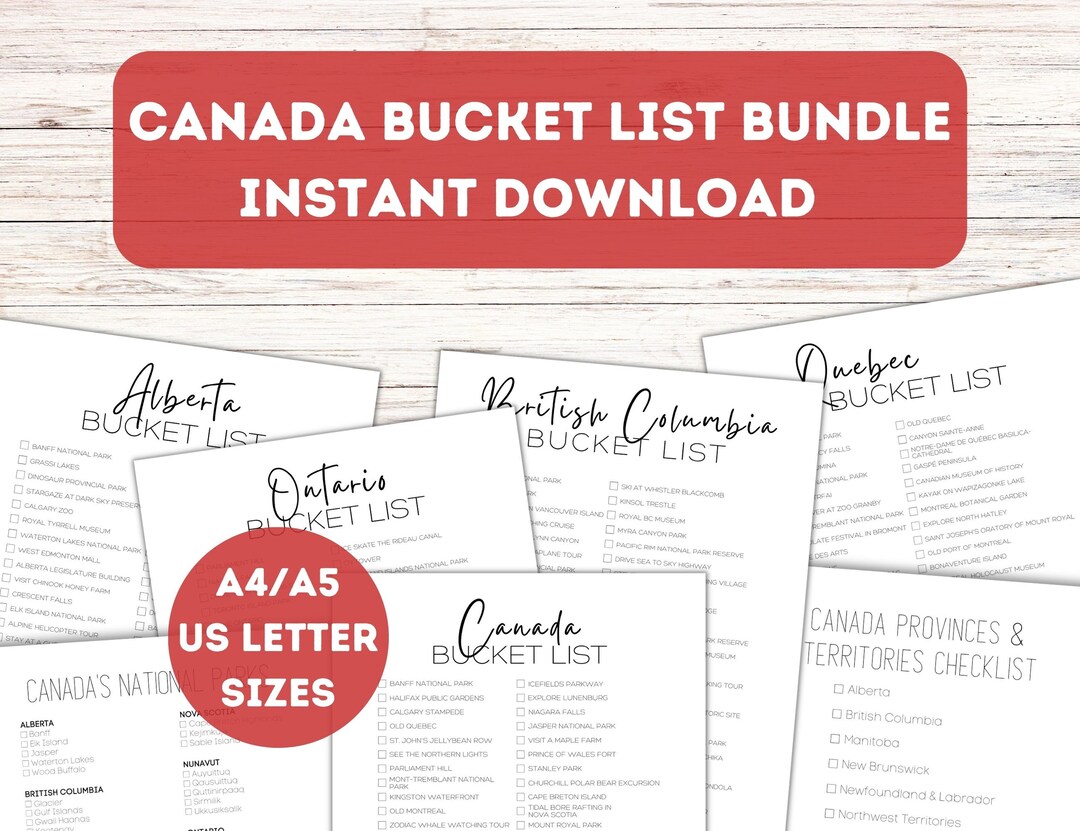 Canada Bucket List Bundle Printable | Canada Vacation Planner Travel ...