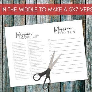 Missouri Bucket List Printable America's 50 States - Etsy