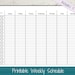 Half-hour Weekly Schedule Chart: Printable Horizontal Planner (PDF) - Etsy