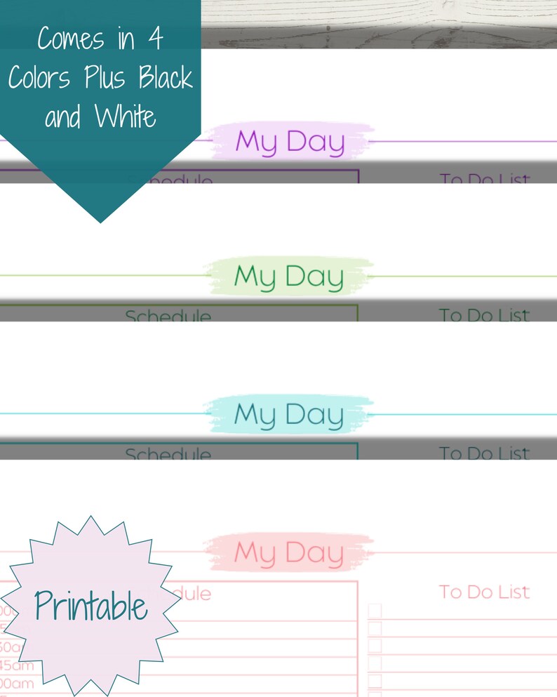 Daily Planner, 15 Minute Increments, Printable To-do List, Meal Planner ...