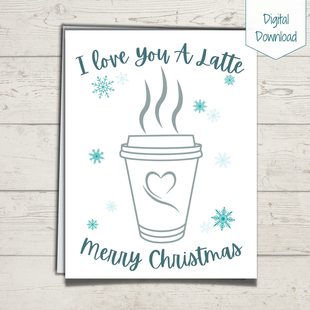 Punny Christmas Card, Fun Christmas Cards, I Love You a Latte, Wife ...