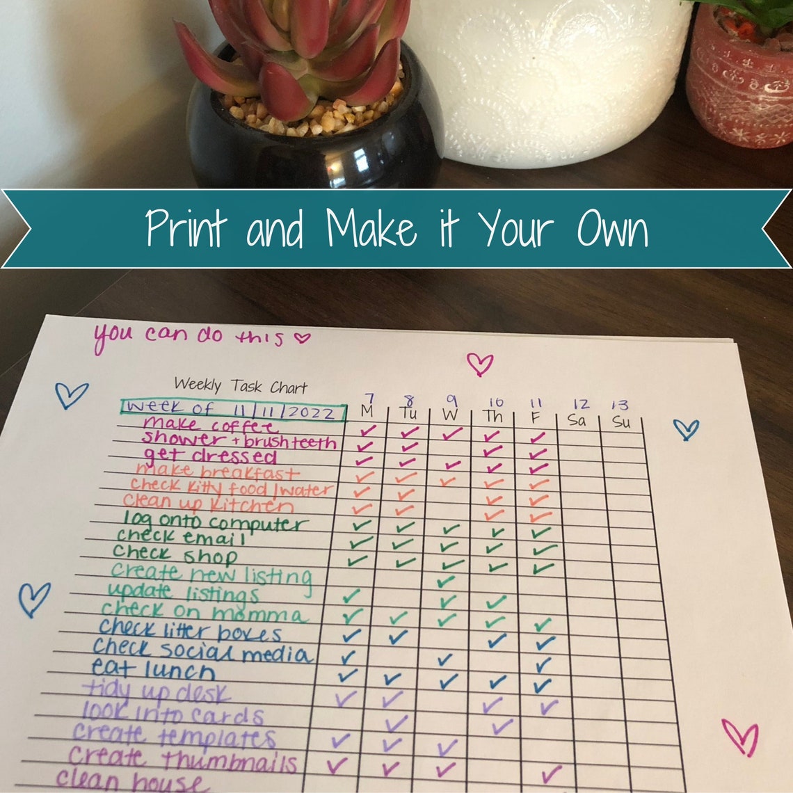 Checklist Template, Daily Habit Tracker, Cleaning Checklist, Household ...