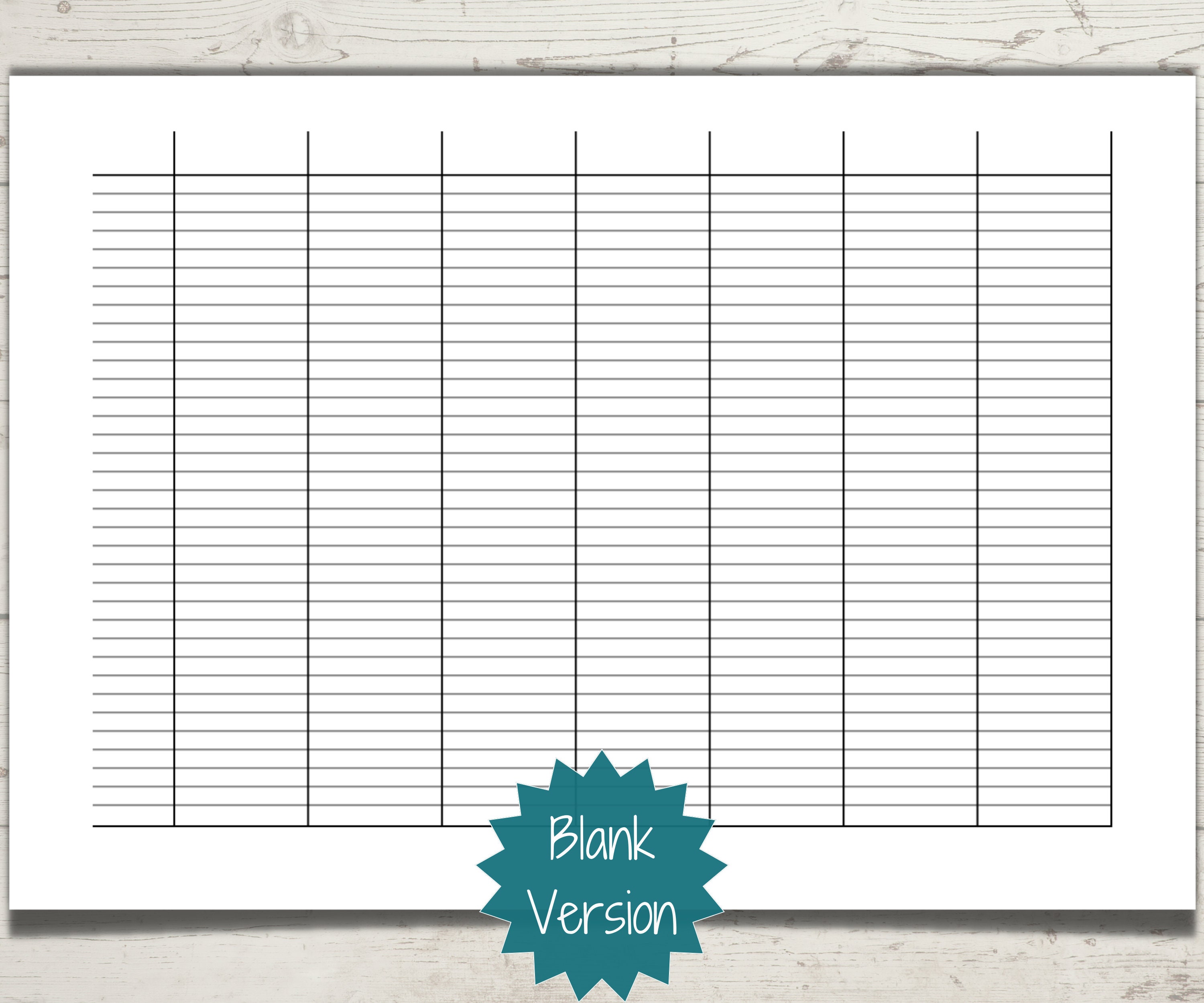 Half-hour Weekly Schedule Chart: Printable Horizontal Planner (PDF) - Etsy