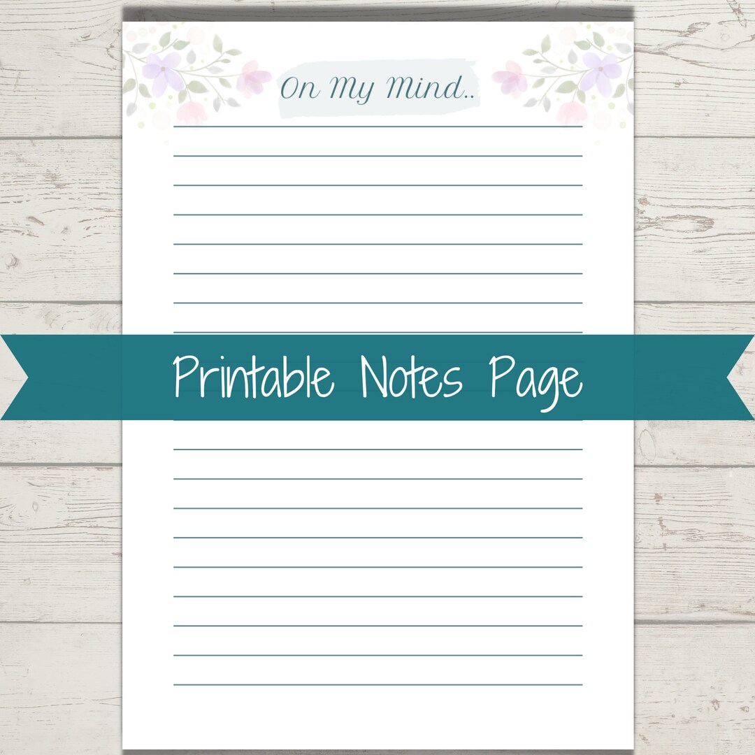 Printable Stationary, Notes Page Printable, Printable Notes Page ...