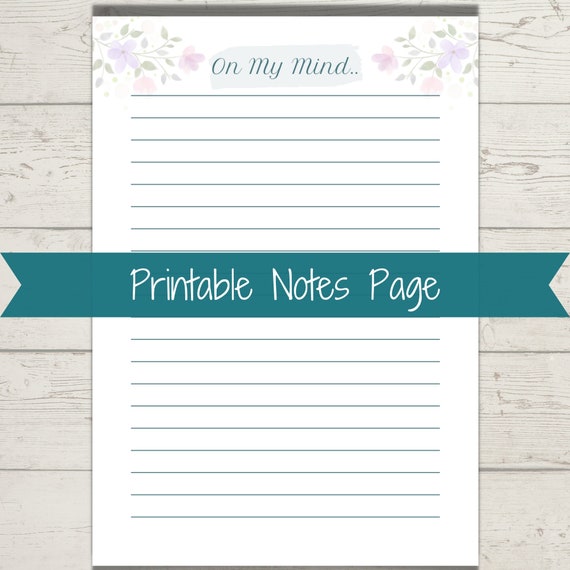 Printable Stationary Notes Page Printable Printable Notes - Etsy