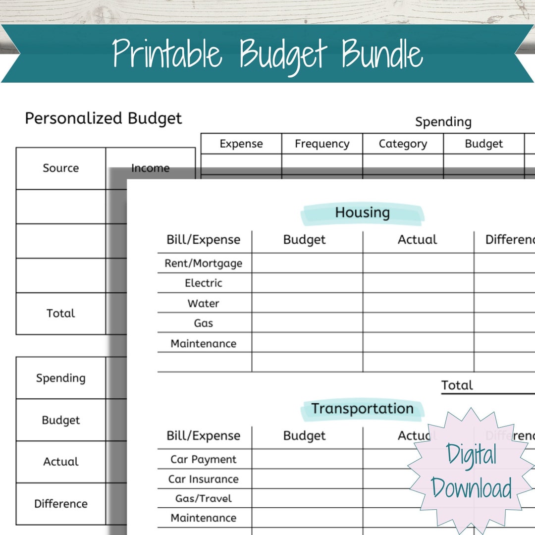 Budget Templated PDF, Printable Budget Planner, Paycheck Planner ...