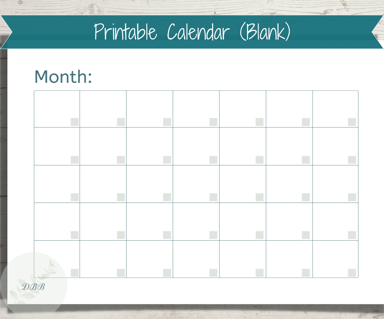 Blank Perpetual Calendar Printable: Minimalist Planner (PDF) - Etsy