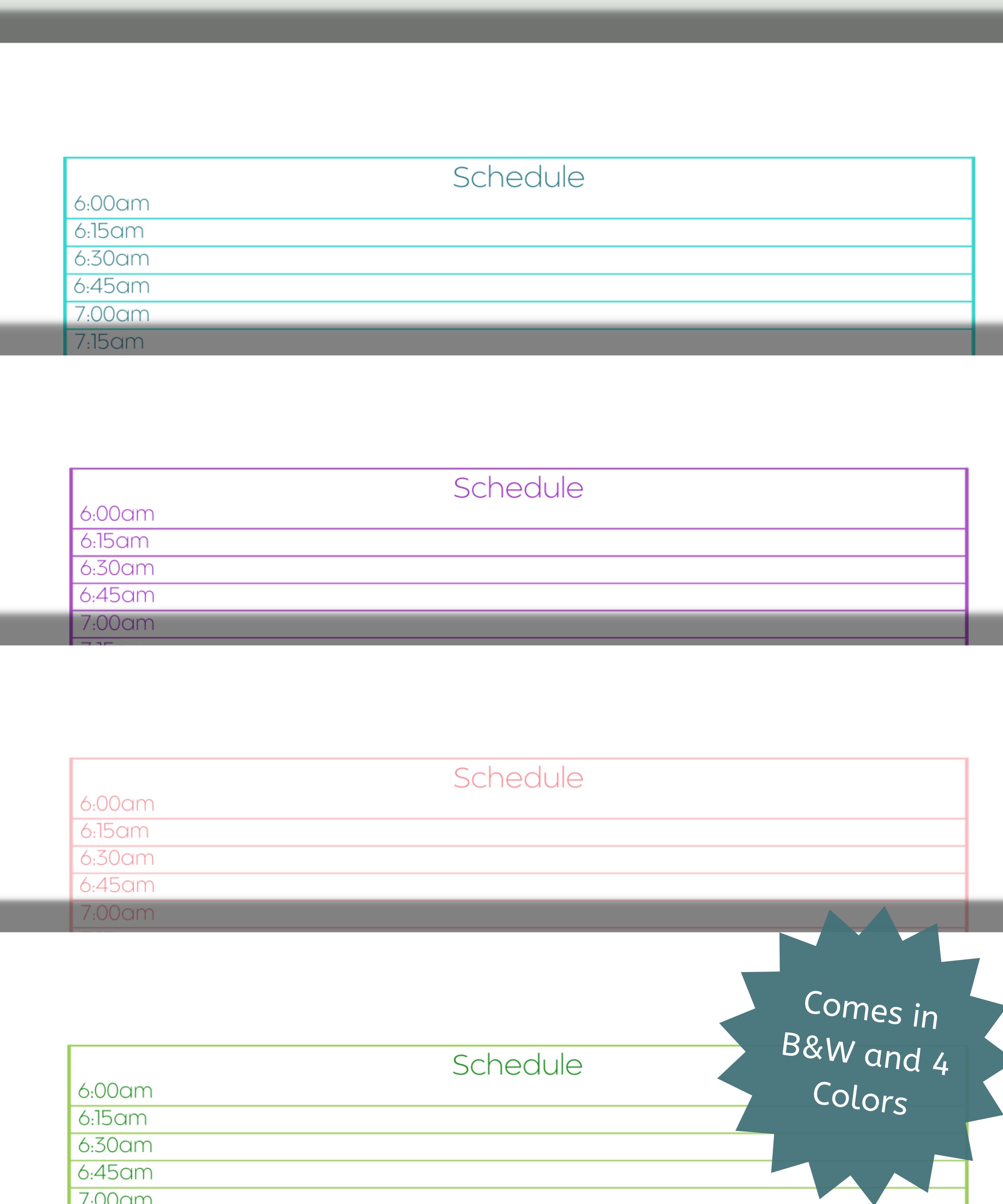 Digital Planner | Daily Schedule | Full Day Planner | Hourly Schedule ...