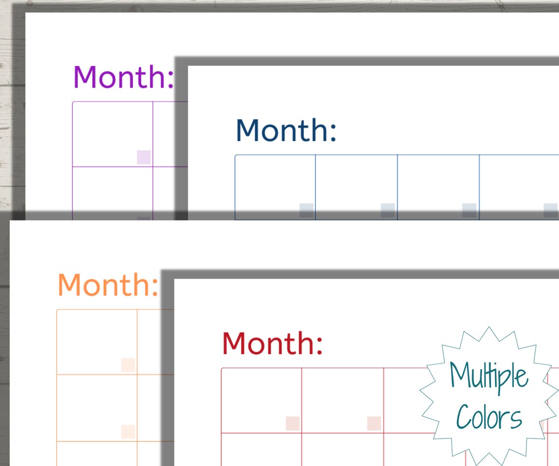 Blank Perpetual Calendar Printable: Minimalist Planner (PDF) - Etsy