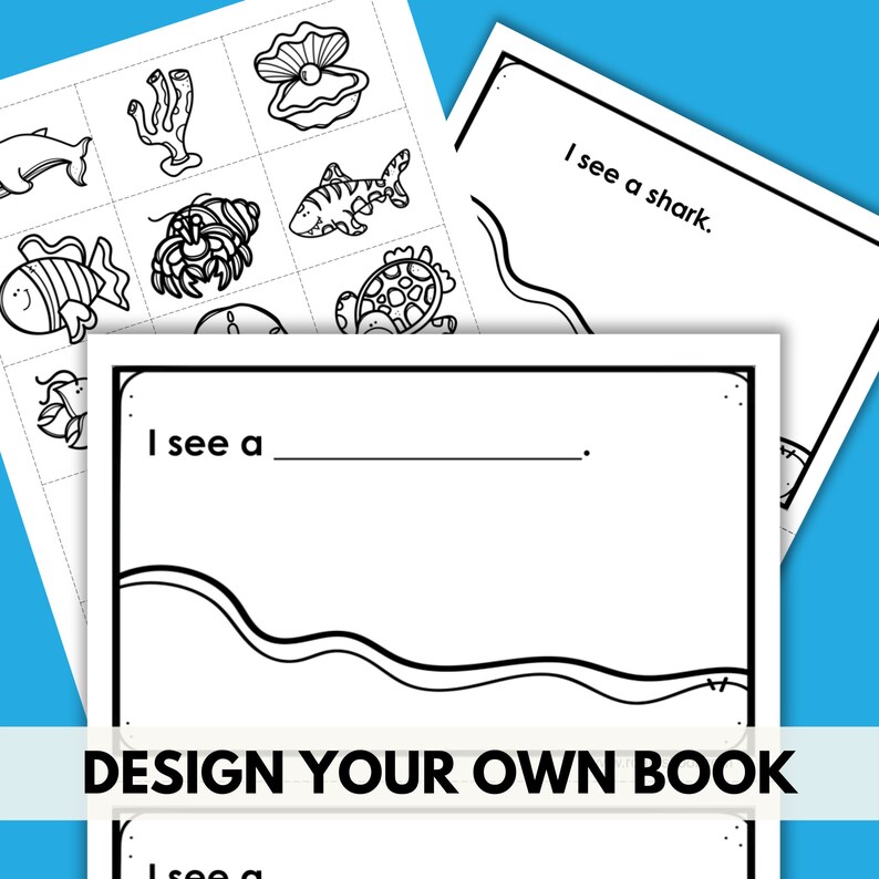 Ocean Life Books, Writing Prompts, Flash Cards, and Create Your Own ...