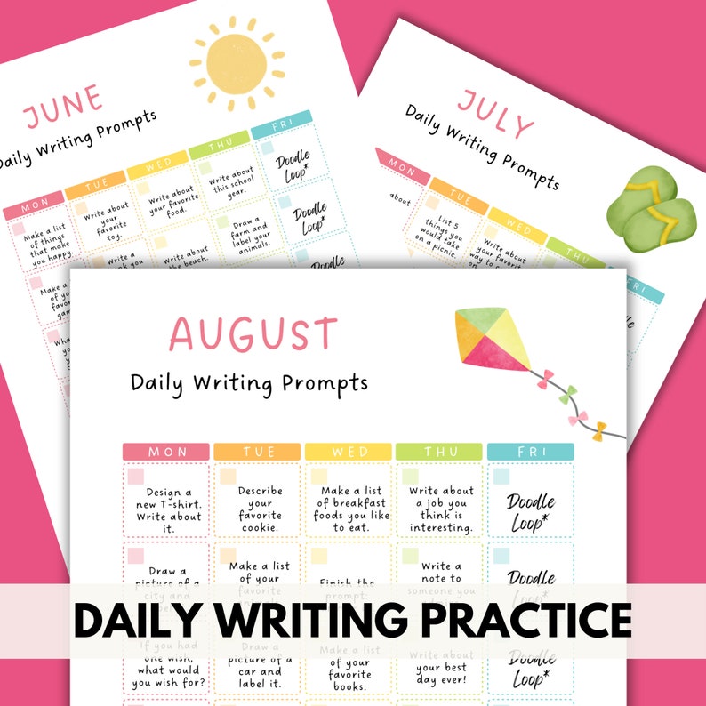 Summer Writing Prompts and Writing Paper - Etsy