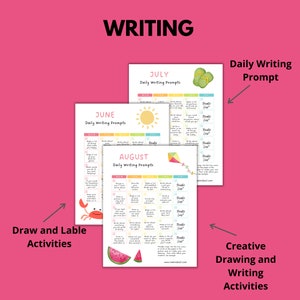 Summer Writing Prompts and Writing Paper - Etsy