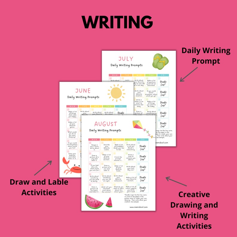 Summer Writing Prompts and Writing Paper - Etsy