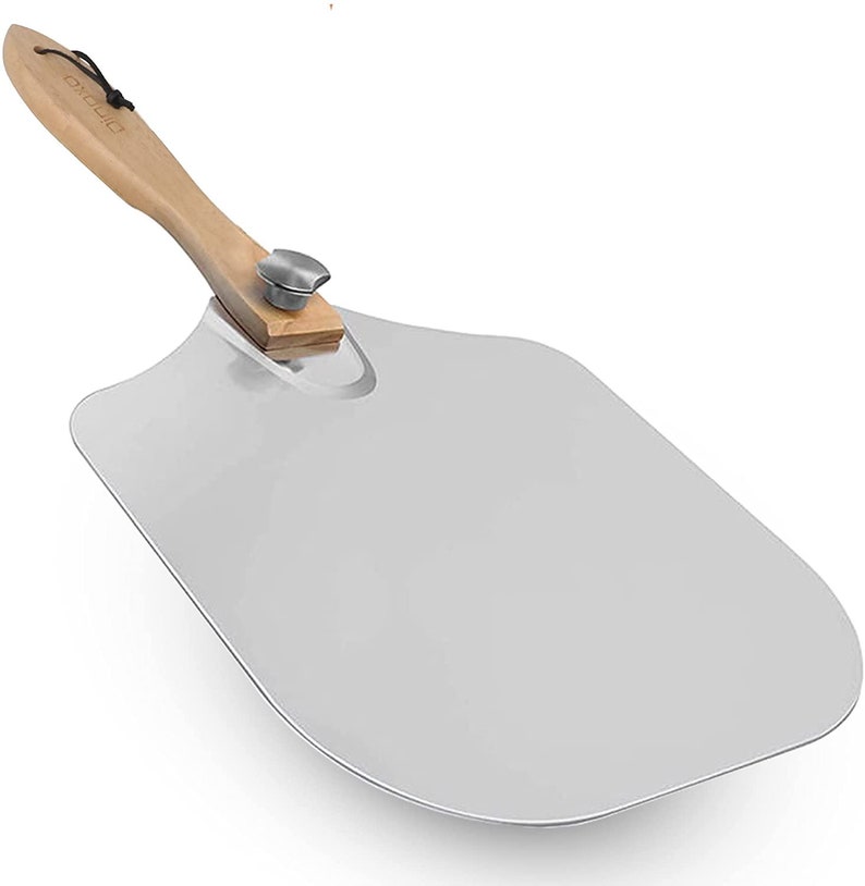 Dinoxo Aluminum Pizza Peel 12 Inch X 14 Inch With 360 Deg Folding Wood ...