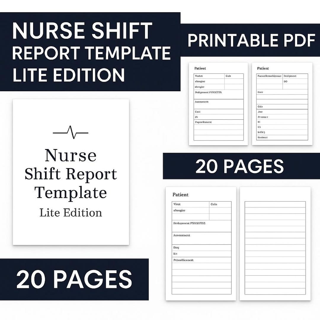 Nurse Shift Report Template – Lite Edition | Printable PDF 20 Pages - Etsy