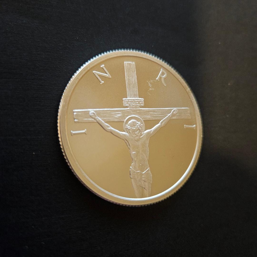 1 Oz Silver Crucifixion Shield Round New | GSM 2024 - Etsy