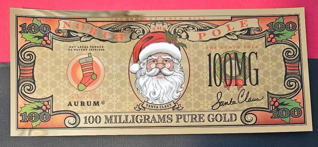 Santa Bucks Aurum®: 24K Gold Christmas Note - Etsy