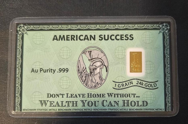 1 Grain Fine 24K .999 Gold - 'american Success' Collectible - Etsy