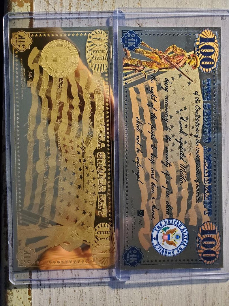 2nd Amendment 100mg 24-karat Gold Aurum Note - Etsy