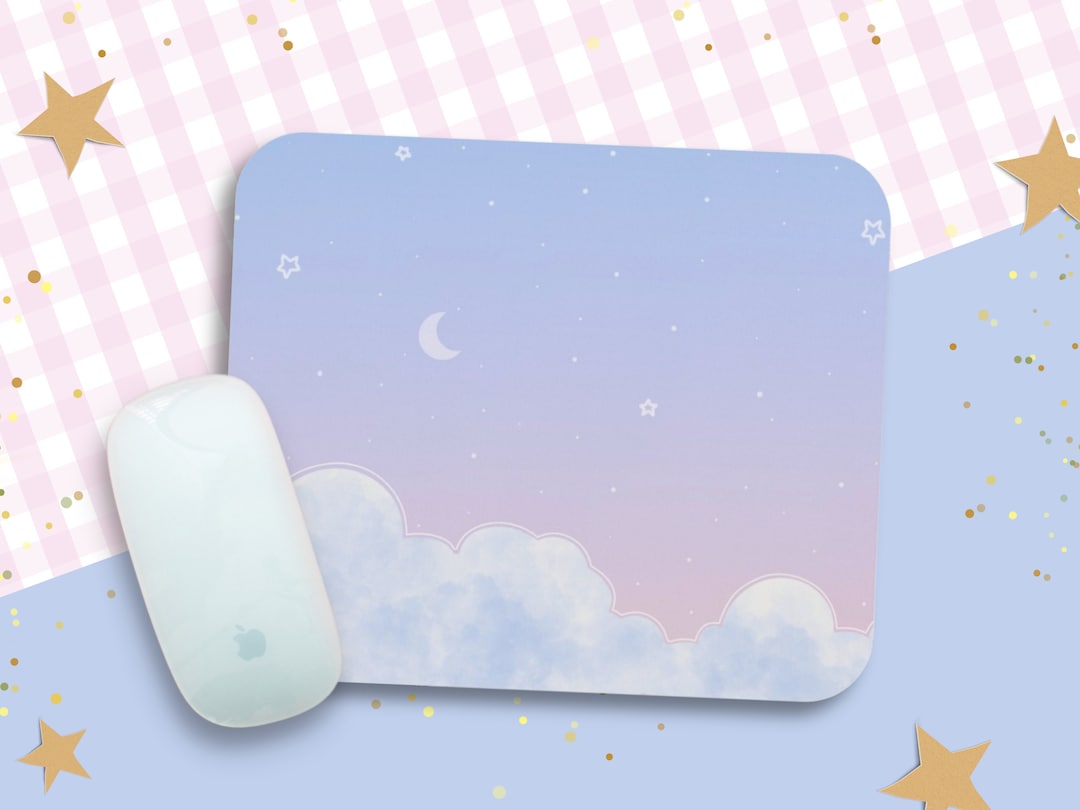 Kawaii Cloud Mouse Pad / Pastel Celestial Decor for Cute Desk Setup ...