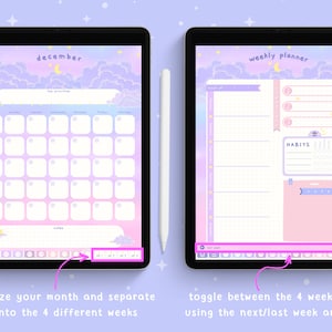 Undated Digital Planner / Cute Goodnotes Planner / 2025 Kawaii iPad ...