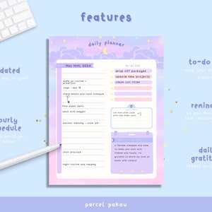 Dreamy Daily Planner 2024 / Tear off Notepad / Productivity Organizer ...