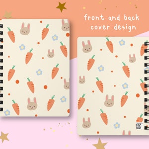 Kawaii Bunny Spiral Notebook / Lined Paper Cottagecore Ruled Journals ...