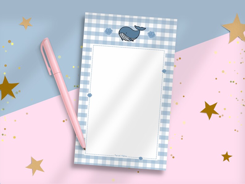 Kawaii Whale Notepad / Cute Ocean Animal Stationery / to Do - Etsy
