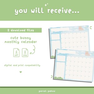 Printable Monthly Planner Blue Sky / Blank Desk Calendar / Cute 2025 ...