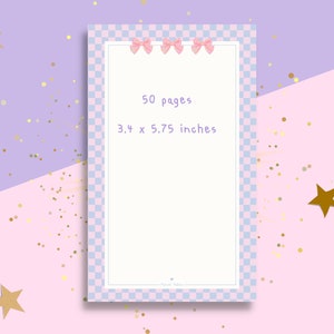 Cute Pink Bow Notepad / Coquette Cute Blue Stationery / to Do List Memo ...