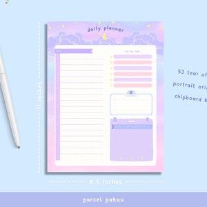 Dreamy Daily Planner 2024 / Tear off Notepad / Productivity Organizer ...