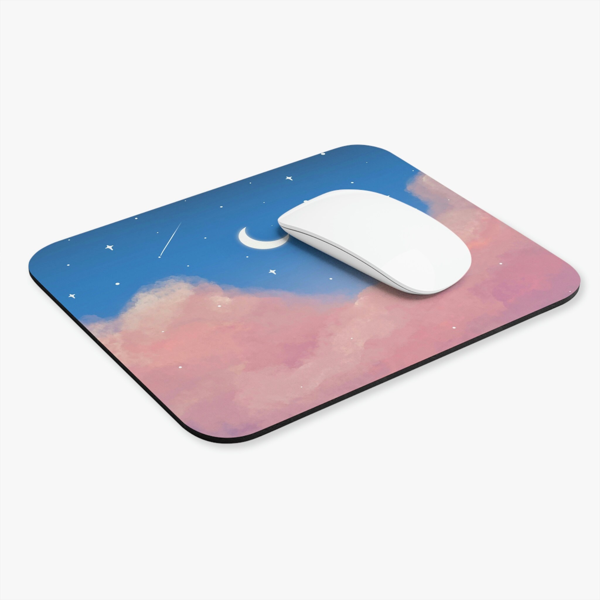 Cute Aesthetic Mouse Pad Small Kawaii Clouds Mouse Mat Celestial Moon ...