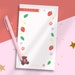 Kawaii Bear Strawberry Notepad / Cute Spring Grid Stationery / to Do ...