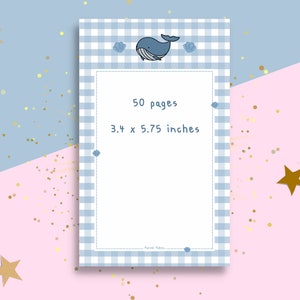 Kawaii Whale Notepad / Cute Ocean Animal Stationery / to Do List Memo ...