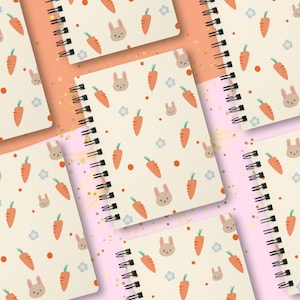 Kawaii Bunny Spiral Notebook / Lined Paper Cottagecore Ruled Journals ...