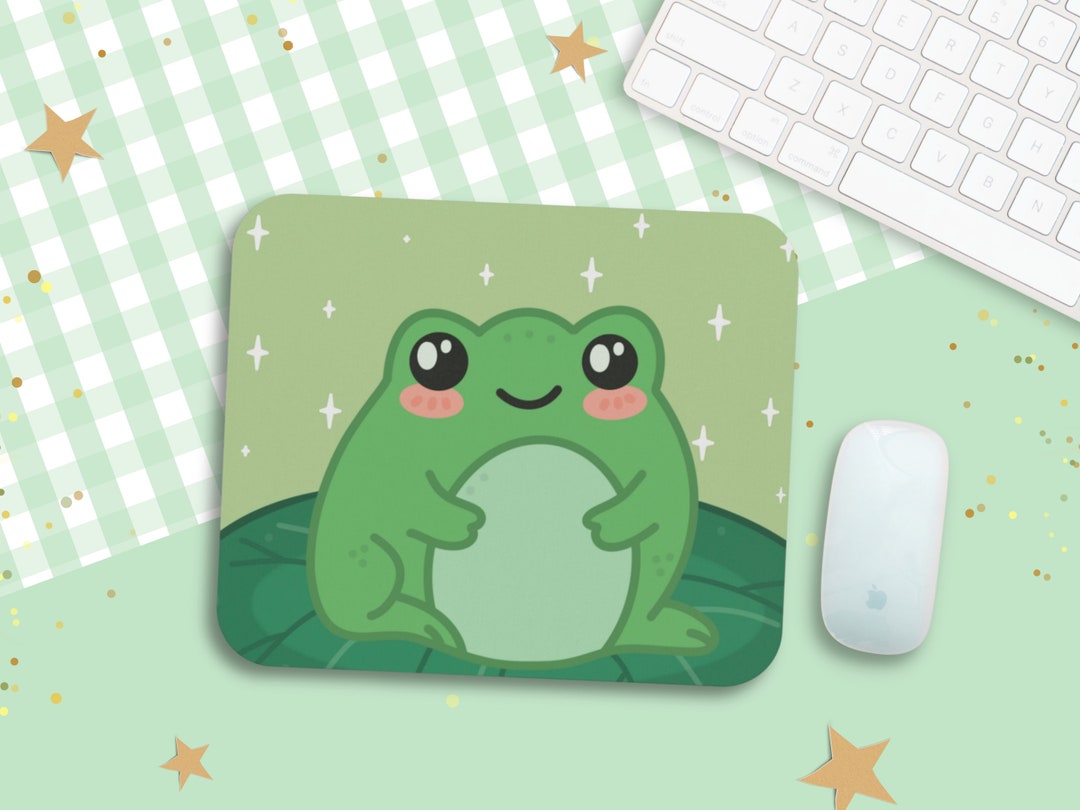 Kawaii Frog Mouse Pad / Kawaii Desk Decor / Cute Froggy Mouse Mat ...