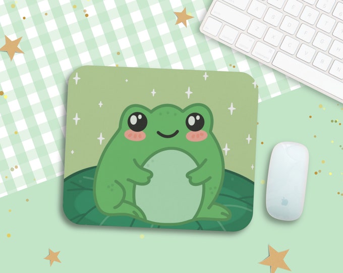 Kawaii Frog Mousepad, Cute Green Mouse Pad With Wrist Rest, Soft ...