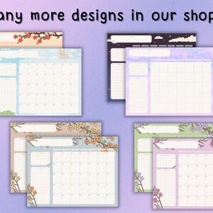 Printable Monthly Planner Blue Sky / Blank Desk Calendar / - Etsy