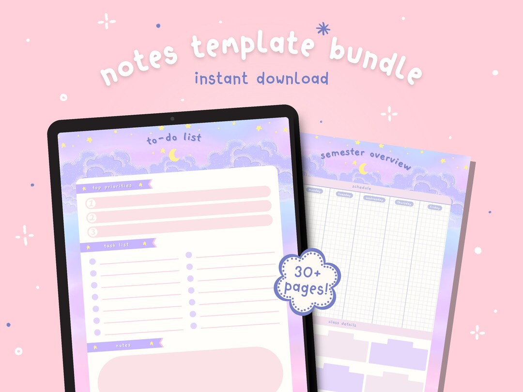 Notes Template Bundle / Student Digital Goodnotes Template / Cornell ...
