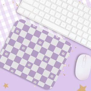 Cute Mouse Pad Pastel Checkerboard / Small Flower Mousepad / Pink ...