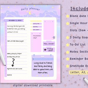 Daily Planner Printable Template Goodnotes Planner Digital - Etsy