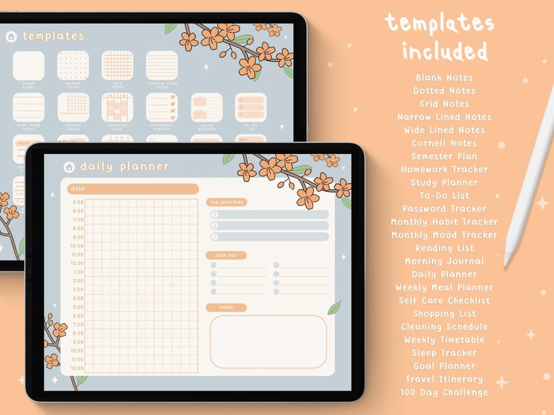 2025 Digital Planner / Cute Goodnotes Planner / Undated Kawaii iPad ...