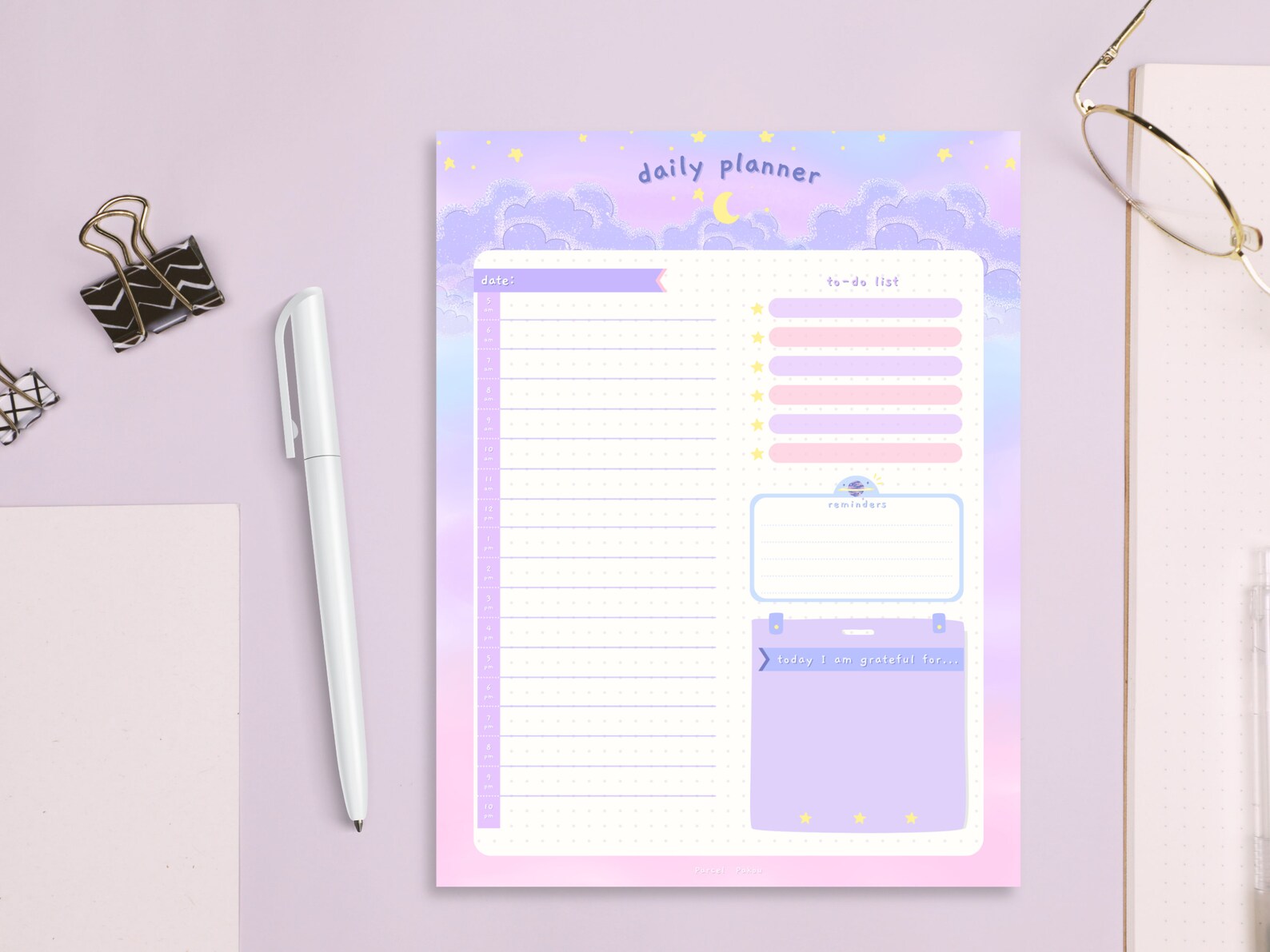 Dreamy Daily Planner 2024 / Tear off Notepad / Productivity Organizer ...