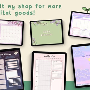 Cute Green Digital Notebook With Tabs / Kawaii Plants Digital Planner ...