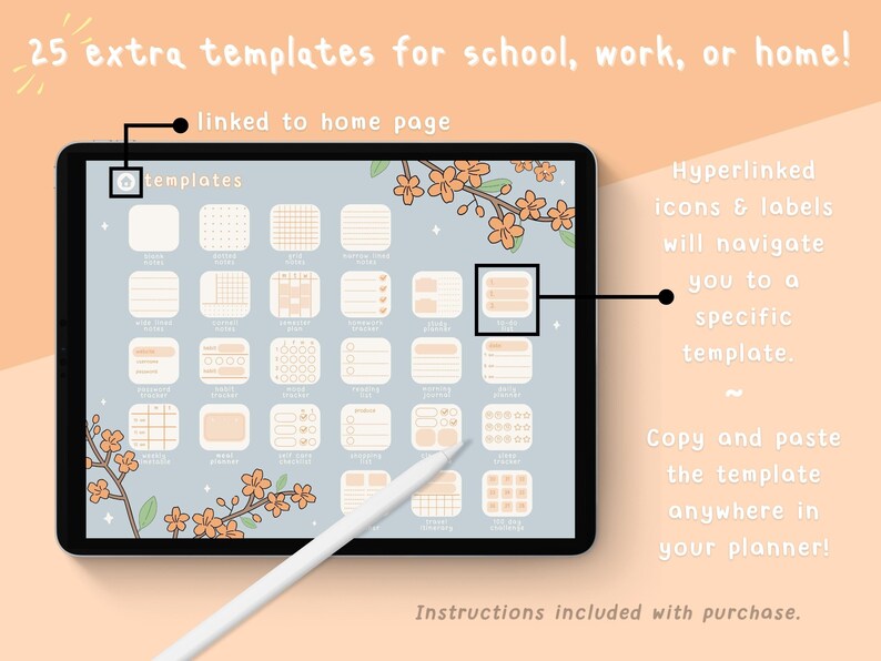 2025 Digital Planner / Cute Goodnotes Planner / Undated Kawaii iPad ...